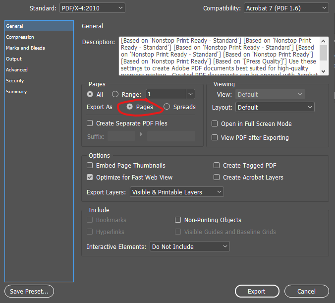 PDF Presets and importing on InDesign